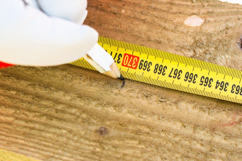 Measure and mark stock image. Image of plank, home, craftsman - 73507727