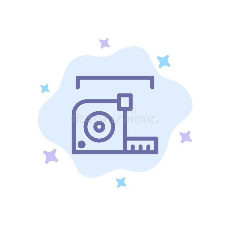 Measure, Measurement, Meter, Roulette, Ruler Blue Icon on Abstract ...