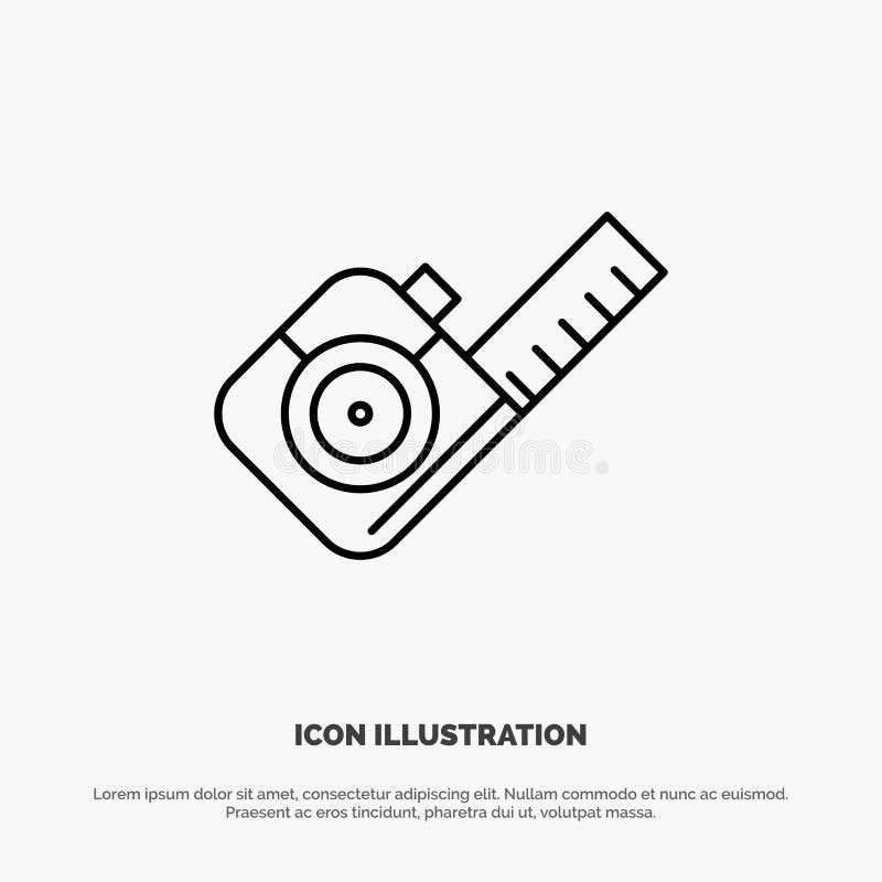 Measure, Measuring, Tape, Tool Line Icon Vector Stock Vector ...