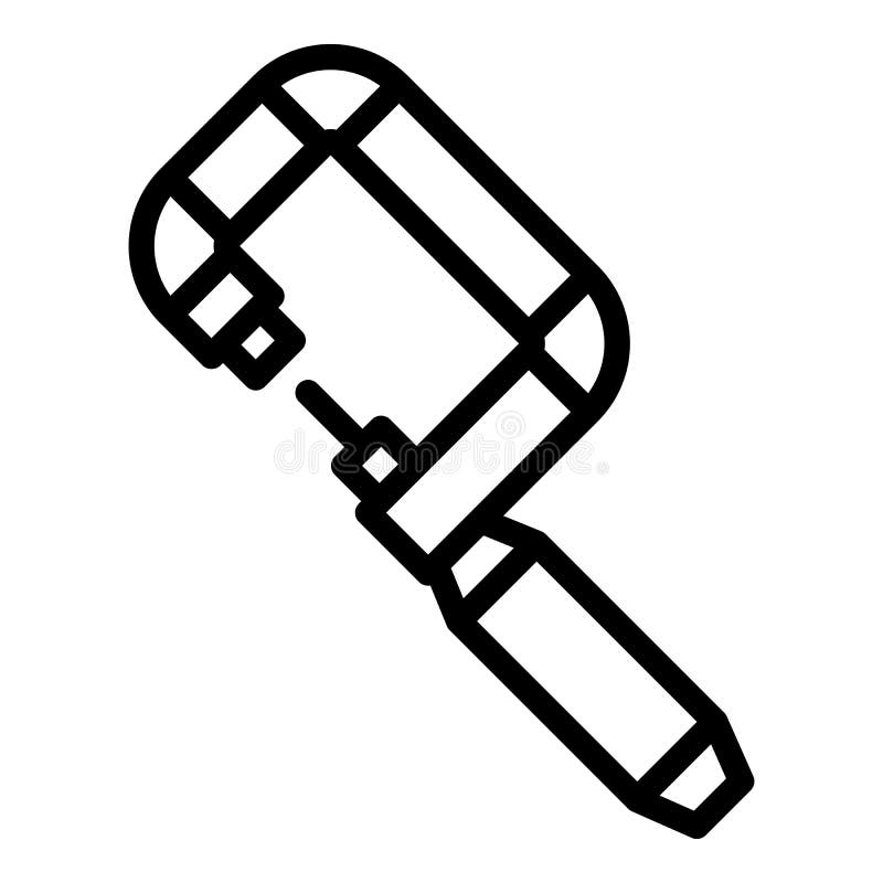 Measure Micrometer Icon, Outline Style Stock Vector - Illustration of ...