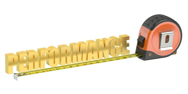 Measure Performance Concept With Tape And 3D Text Stock Illustration ...