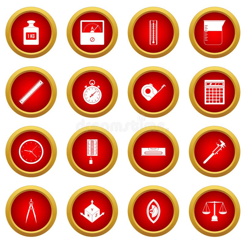 Measure Precision Logo Icons Set, Simple Style Stock Vector ...