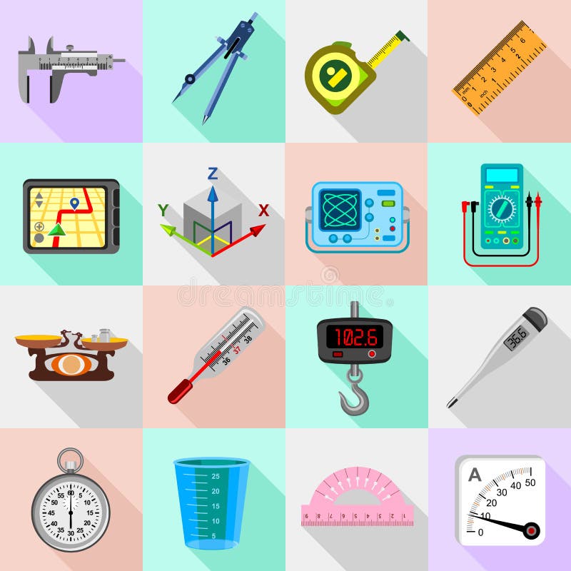 Measure Precision Icons Set, Cartoon Style Stock Vector - Illustration ...