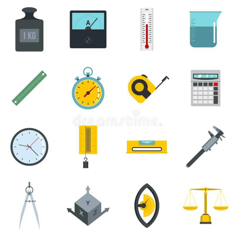Measure Precision Icons Set, Cartoon Style Stock Vector - Illustration ...