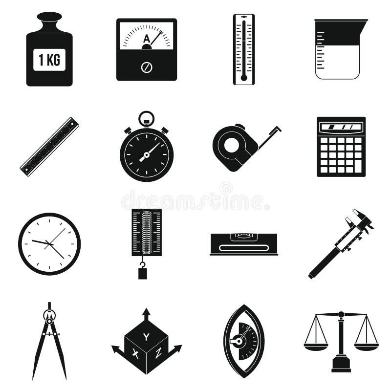 Measure Precision Icons Set, Cartoon Style Stock Vector - Illustration ...
