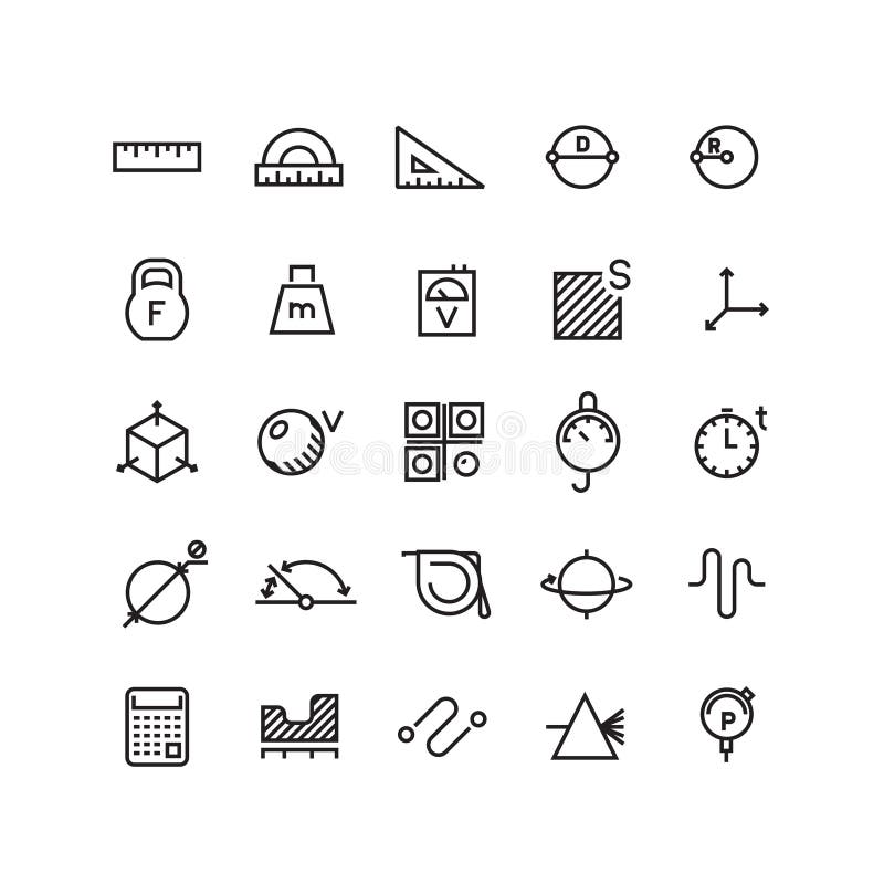 Measure, Precision Measurement Vector Thin Line Icons Stock Vector ...