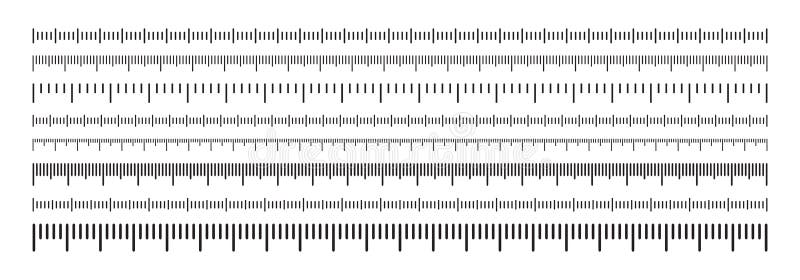 Measure Scale Vector Set, Horizontal Markup for Rulers with Different ...