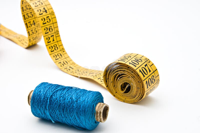 Measure Tape and Thread Bobins Stock Image - Image of measure, thread ...