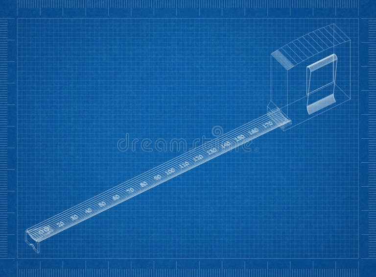 Measure Tape blueprint stock image. Image of concept - 117777803
