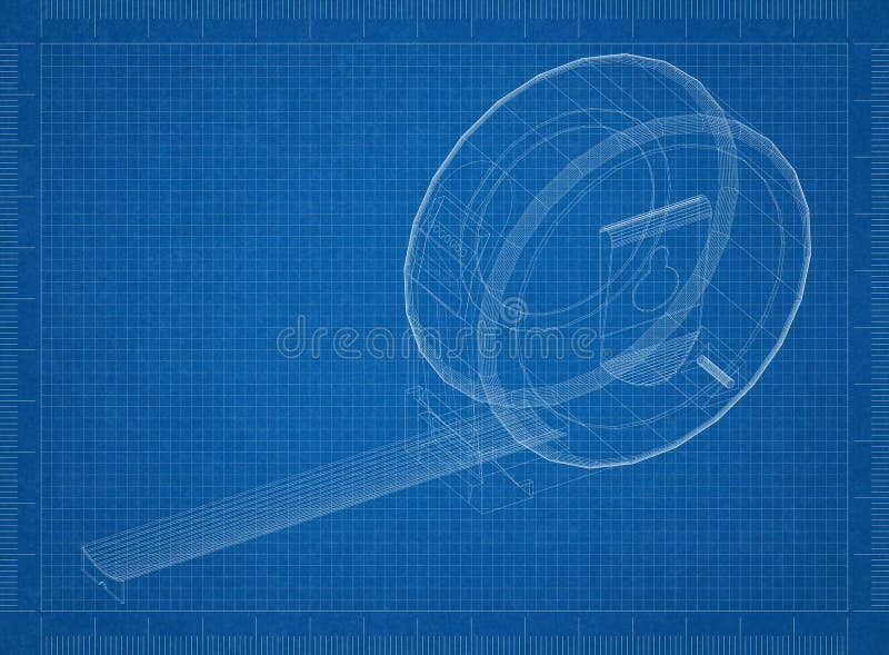 Measure Tape blueprint stock illustration. Illustration of architecture ...