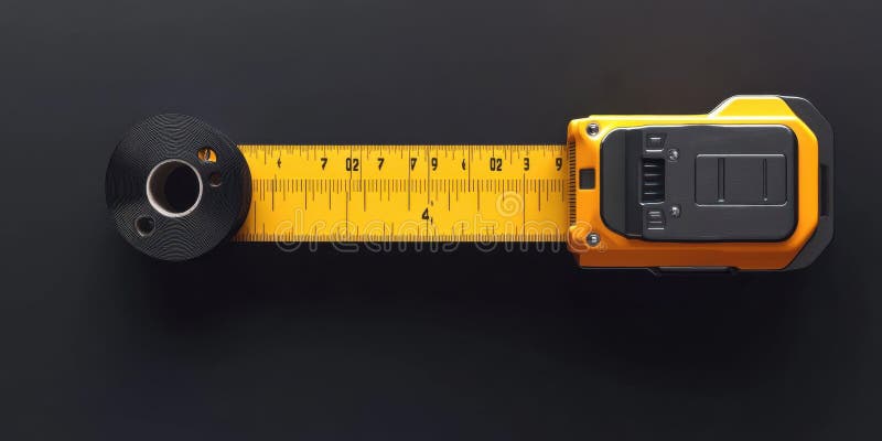 Measure Tape Tools Shows with Yellow Scale with Metric, and Precise ...