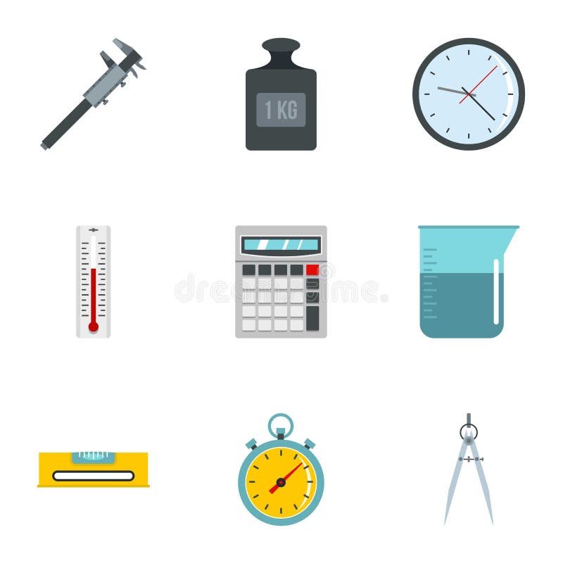 Measure Tools Icons Set, Cartoon Style Stock Vector - Illustration of ...
