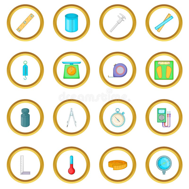 Measure tools icons circle stock vector. Illustration of centimeter ...
