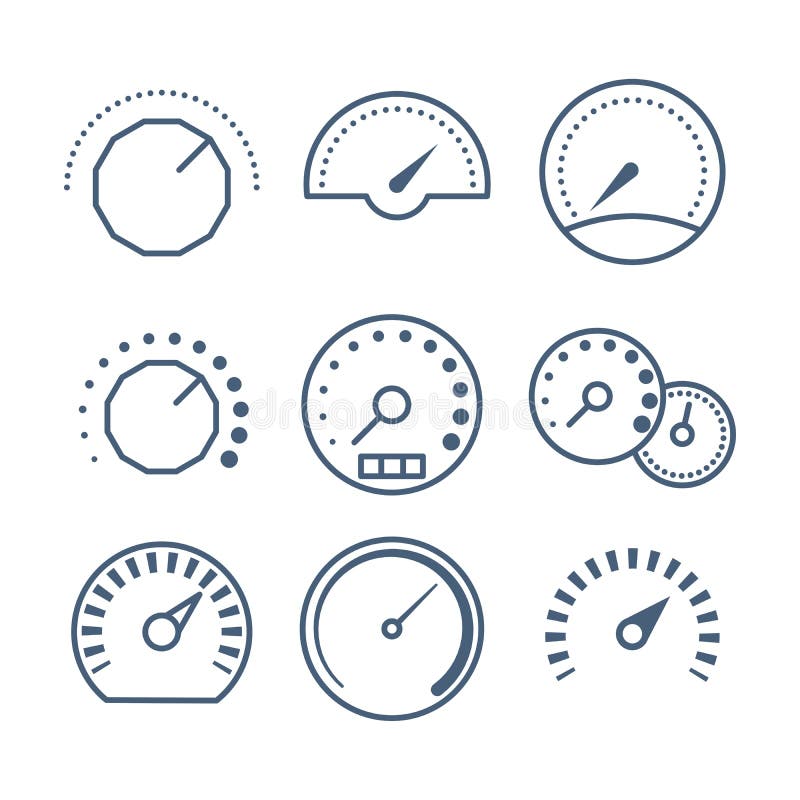 Measure Tools, Speedometer, and Volume Control Vector Collection Stock ...