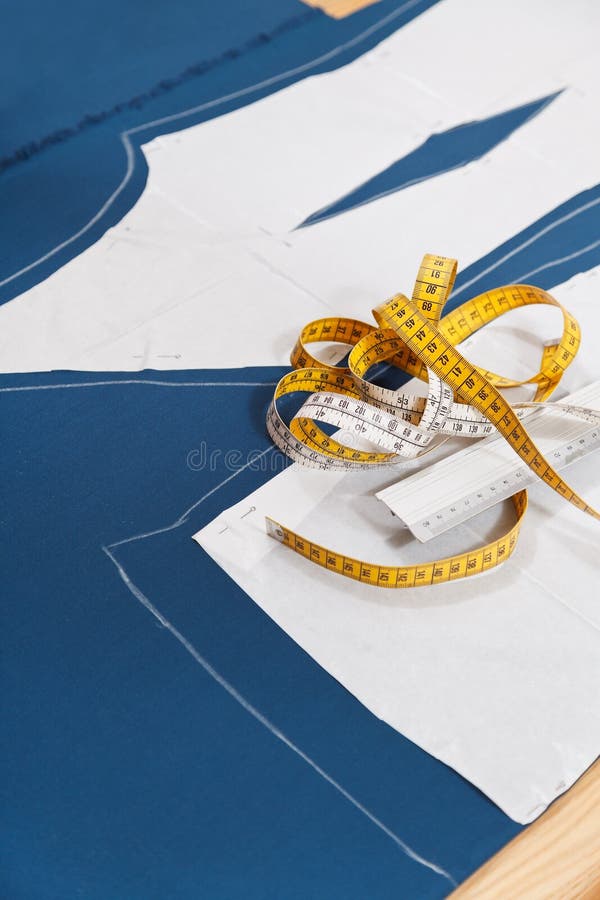 Measure Type and Paper Model of Dress Stock Photo - Image of design ...