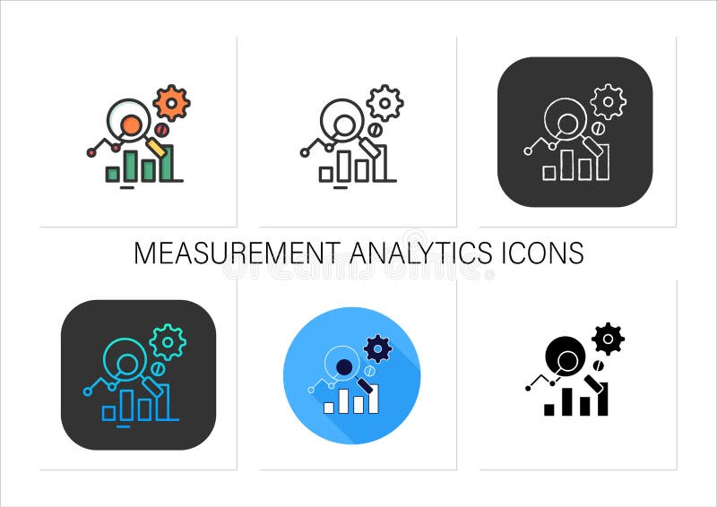 Measurement Analytics Icons Set Stock Vector - Illustration of ...