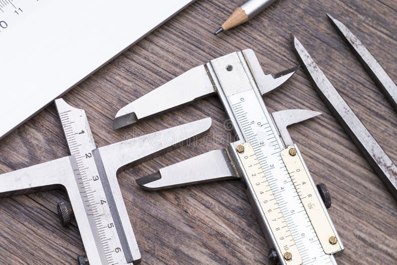 Measurement Devices on Table Stock Photo - Image of work, working: 68575206