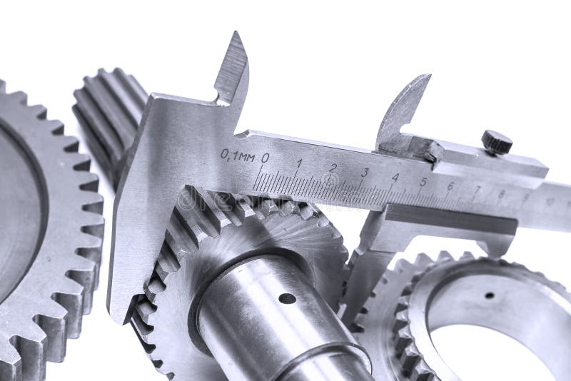 Measurement of Diameter of a Gear Stock Image - Image of instrument ...