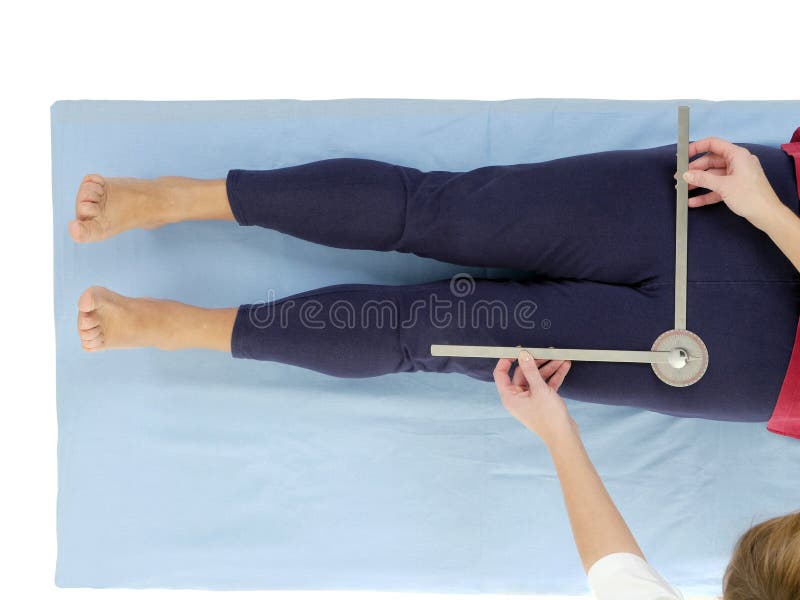 Measurement of Hip Joint External Rotation Stock Photo - Image of knee ...