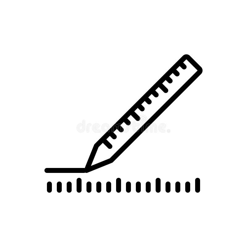Black Line Icon for Measurement, Distance and Calculation Stock Vector ...