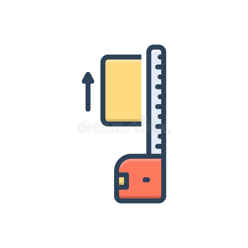 Color Illustration Icon for Measurement, Ruler and Yardage Stock ...