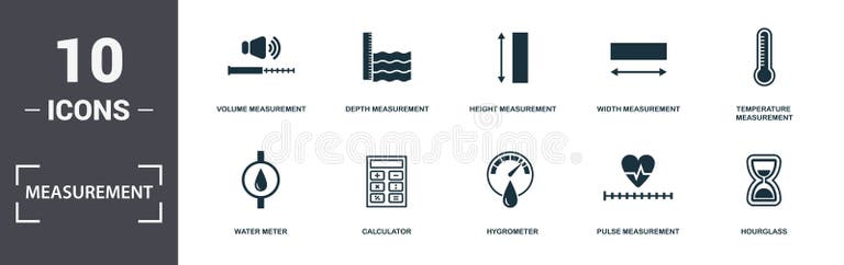 Measurement Icons Set Collection. Includes Simple Elements Such As ...