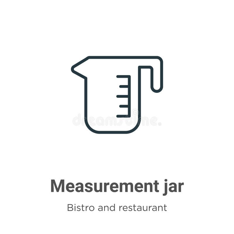 Measurement Jar Outline Vector Icon. Thin Line Black Measurement Jar ...