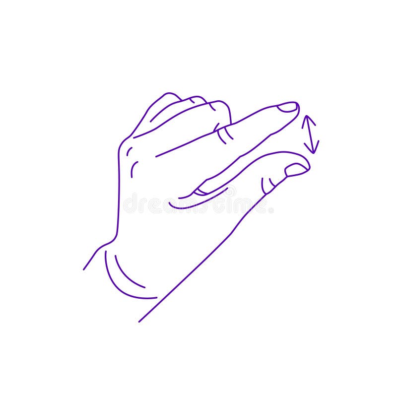 Measurement Measured by Hand. Contour Vector Gesture Sketch ...