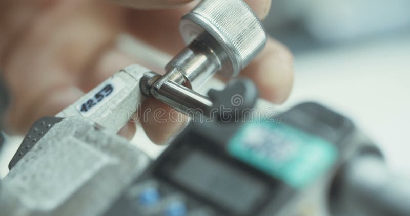 Measurement of Metal Parts Using Micrometer Stock Footage - Video of ...