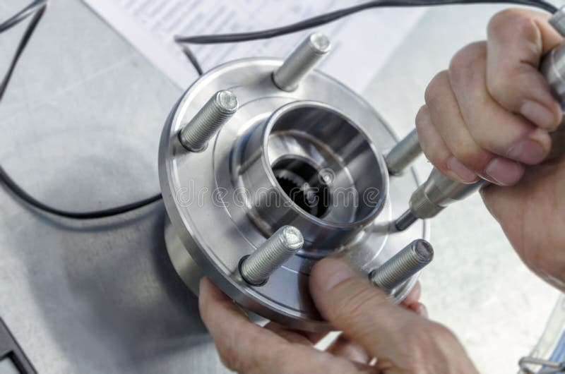 Measurement of Physical Parameters of the Hub Stock Photo - Image of ...