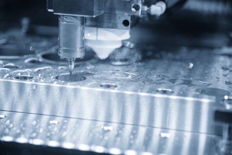 The Measurement Probe Attach on the Wire-EDM Machine. Stock Photo ...