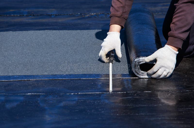 Measurement of Roofing Material Stock Photo - Image of refurbishment ...