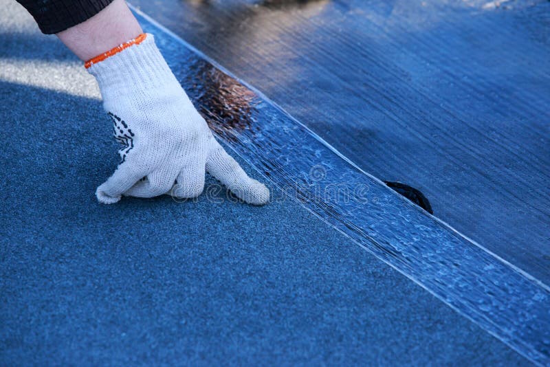 Measurement of Roofing Material Stock Photo - Image of maintenance ...