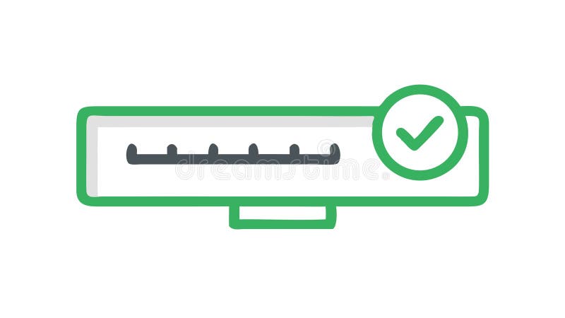 Measurement Rule with Checkmark, Represents Completed Measurement or ...