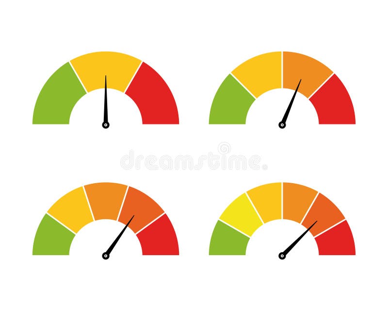 Measurement Scale Graphic Icons Set with Different Values Stock Vector ...
