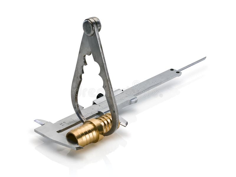 Measurement of the Sizes of the Brass Plug by Two Calipers Stock Image ... Measurement of the Sizes of the Brass Plug by Two Calipers Stock Image ...