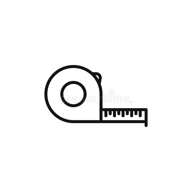 Measurement Tape Icon Symbol on White Background Stock Vector ...