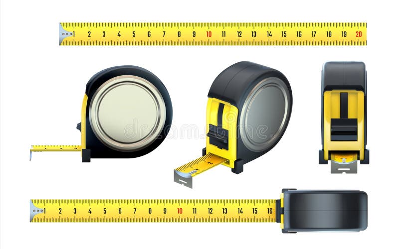 Measurement Tape. Realistic Construction Ruler, 3D Hand Builder ...