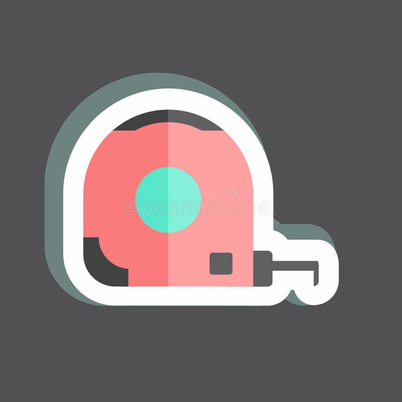 Measurement Tape Sticker in Trendy Isolated on Black Background Stock ...