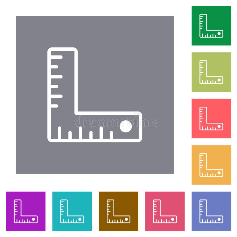 Measurement Tool Outline Square Flat Icons Stock Vector - Illustration ...