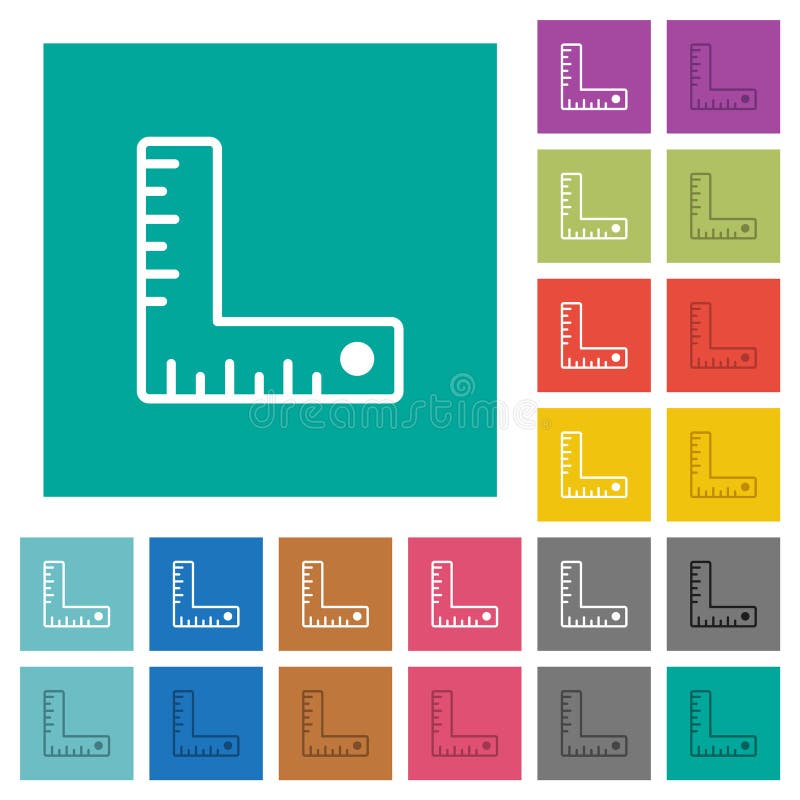 Measurement Tool Outline Square Flat Multi Colored Icons Stock Vector ...