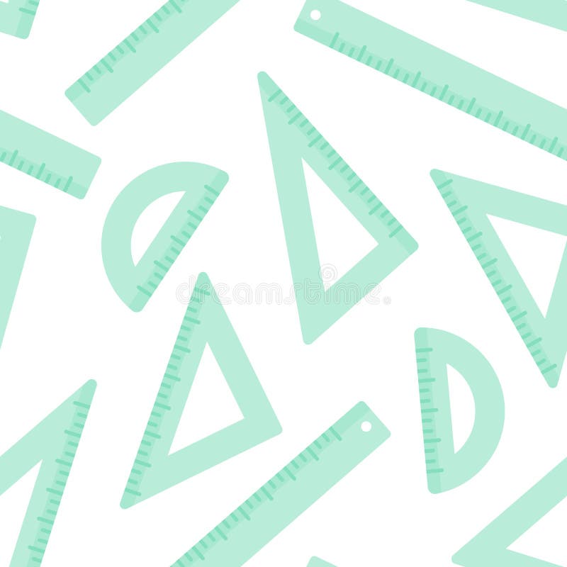 Measurement Tool Seamless Pattern: Ruler, Set Squares and Protractor ...