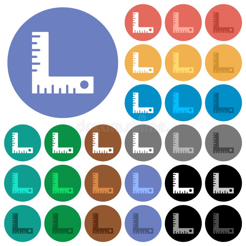 Measurement Tool Solid Round Flat Multi Colored Icons Stock Vector ...