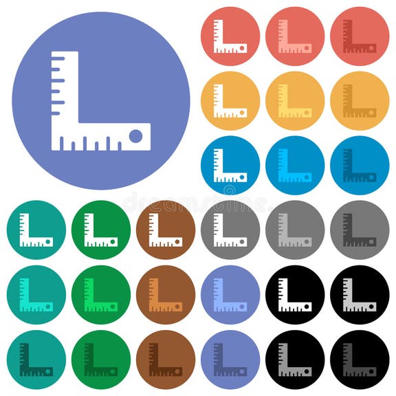 Measurement Tool Solid Round Flat Multi Colored Icons Stock Vector ...