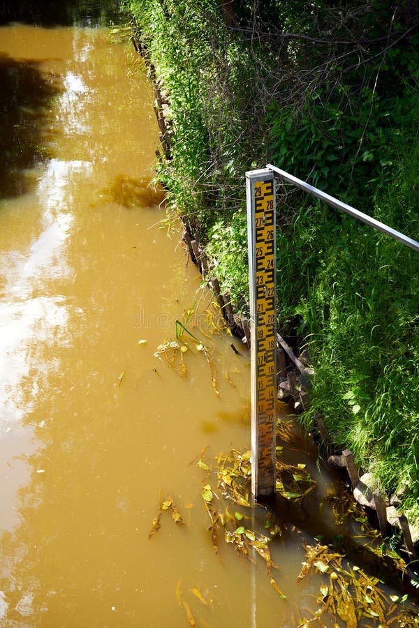 Measurement of the Water Level in the River in Germany Stock Photo ...
