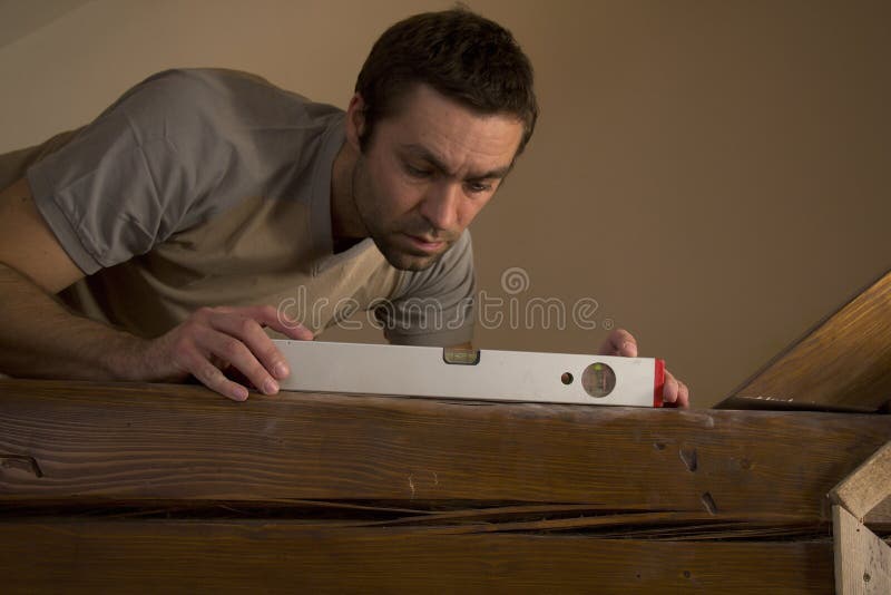 Measurements Using Spirit Level. Stock Photo - Image of measure, people ...