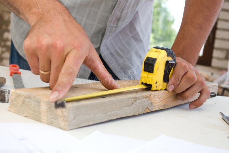 Measuring stock image. Image of measurements, hand, carpentry - 10083795