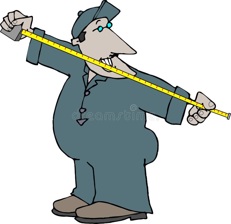 Measuring stock illustration. Illustration of workman, cartoon - 57829