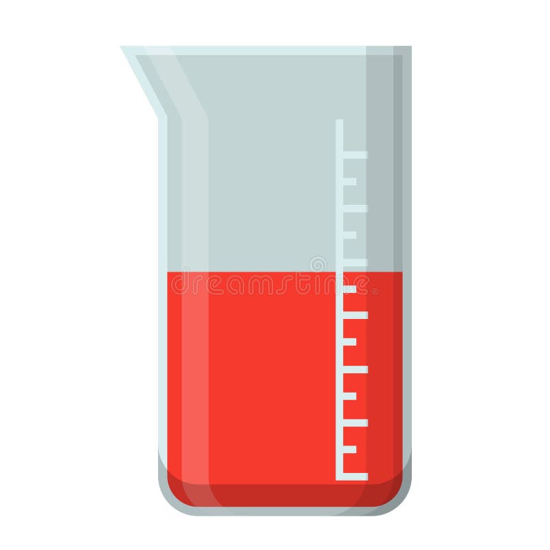 Measuring Beaker with Red Liquid for Laboratory and Chemistry Use Stock ...
