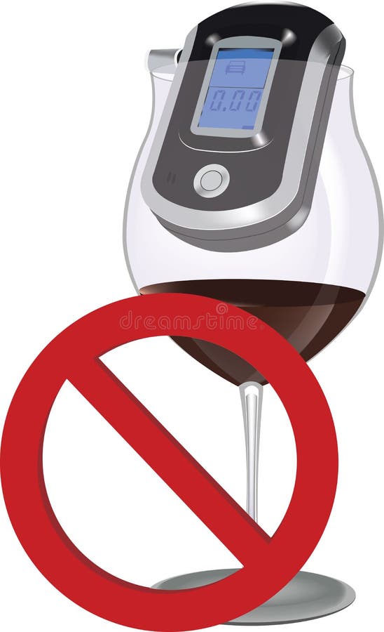 Measuring the Blood Alcohol Stock Vector - Illustration of breathalyzer ...